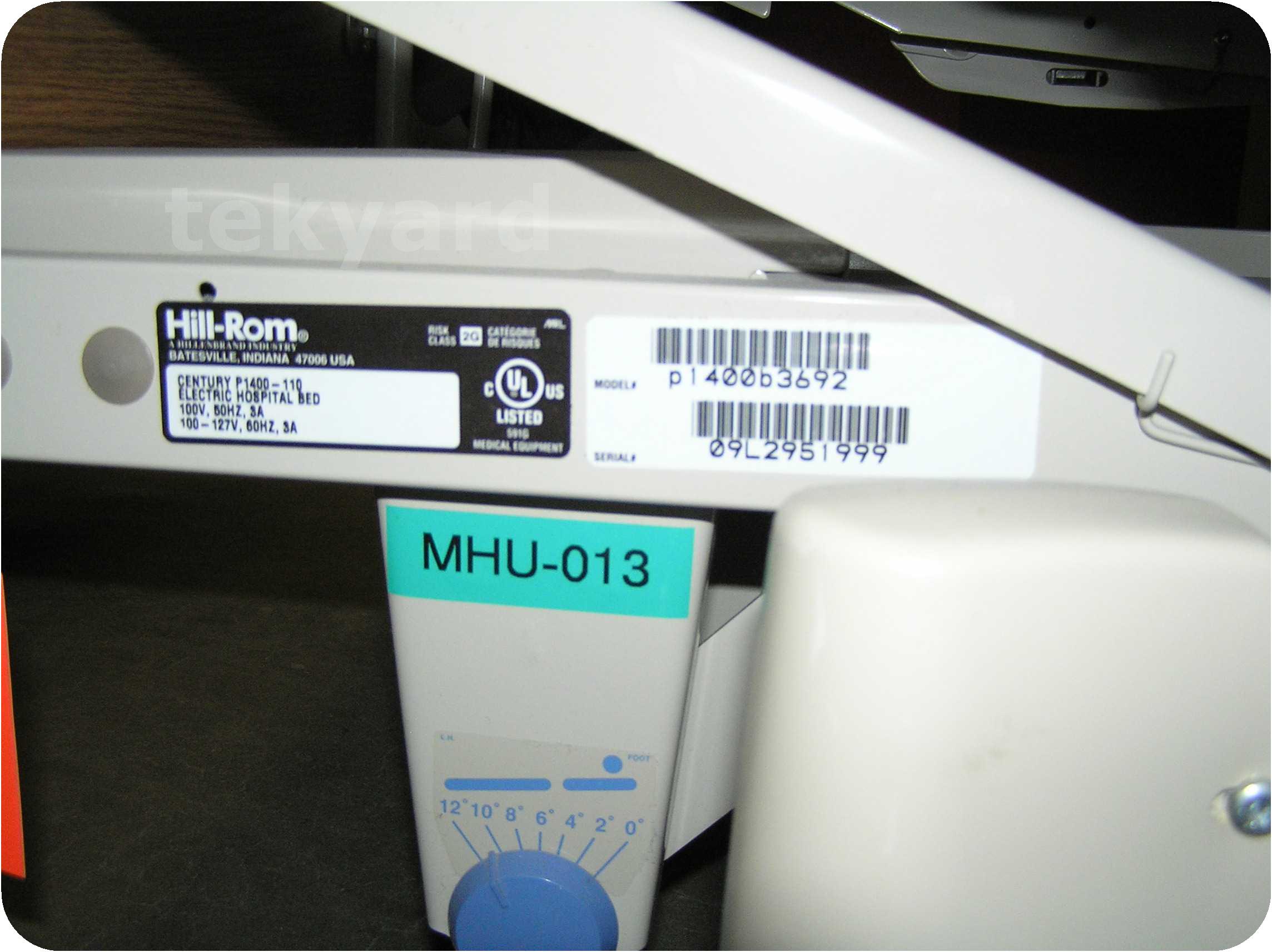 tekyard, LLC. - 23803-Hill-Rom Century P1400-110 Electric Hospital Bed