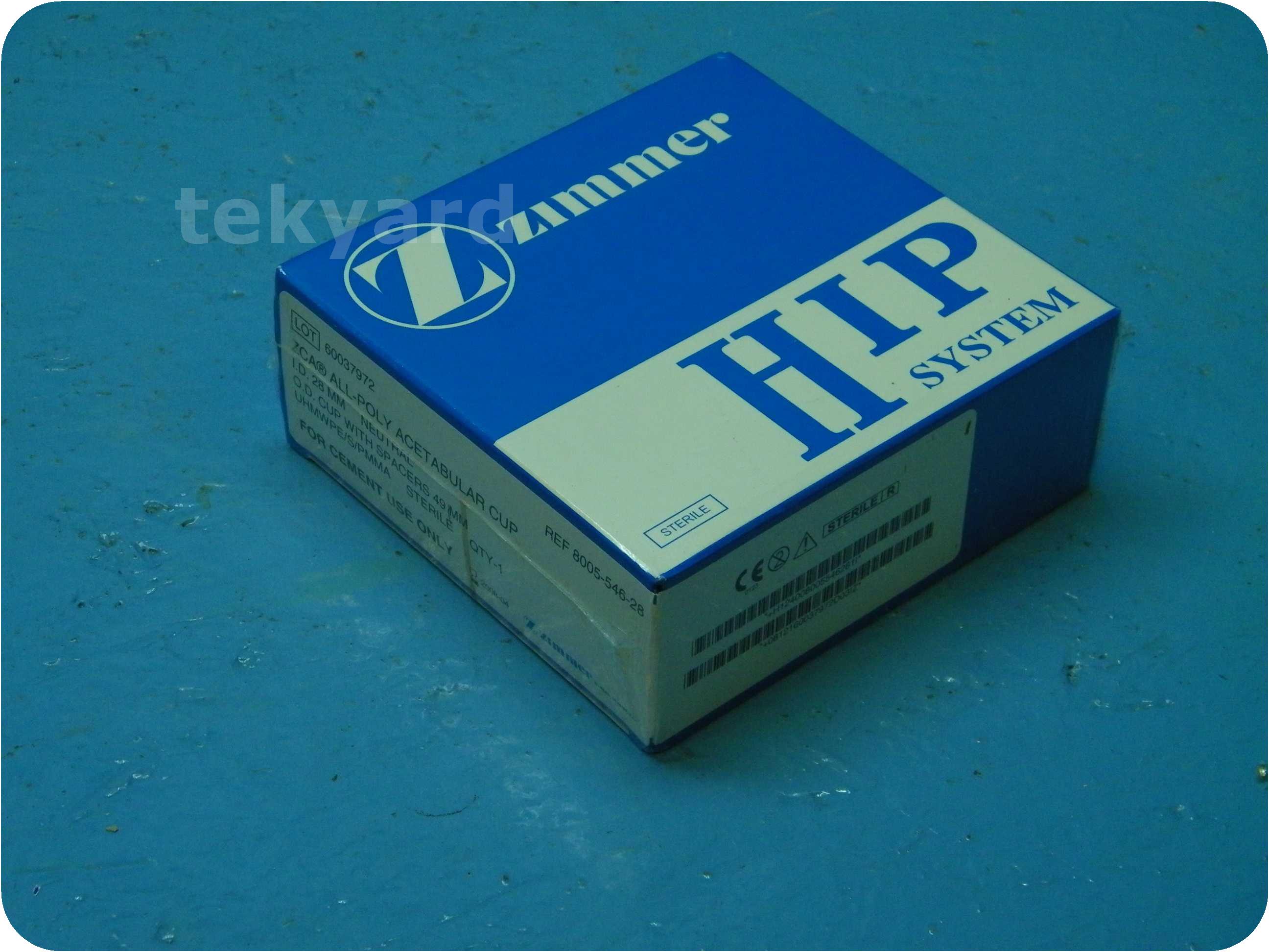 tekyard, LLC. - 31899-Zimmer 6200-54-22 Trilogy Acetabular System Shell ...