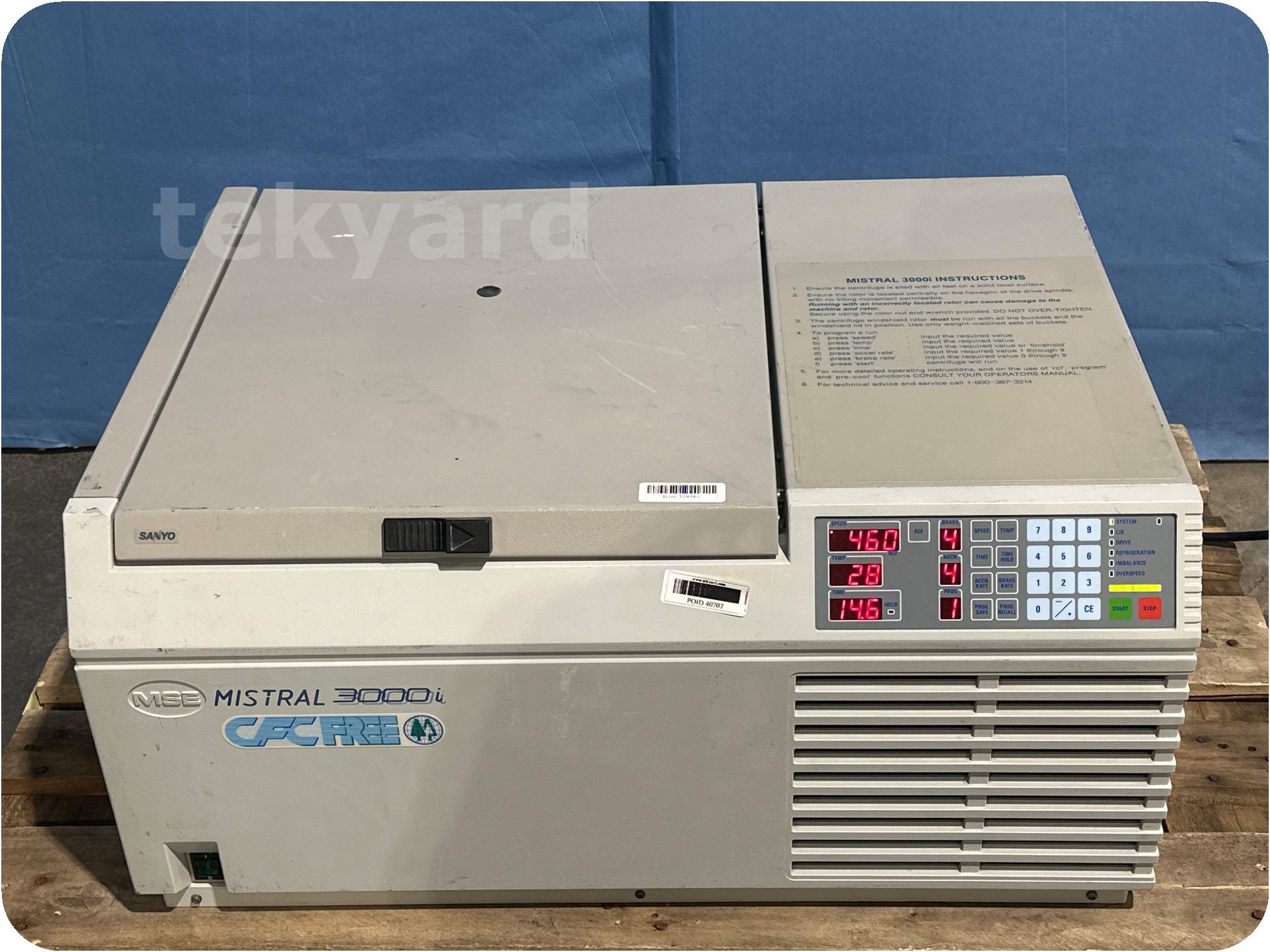tekyard, LLC. - 328561-MSE Mistral 3000i Bench-Top Refrigerated Centrifuge