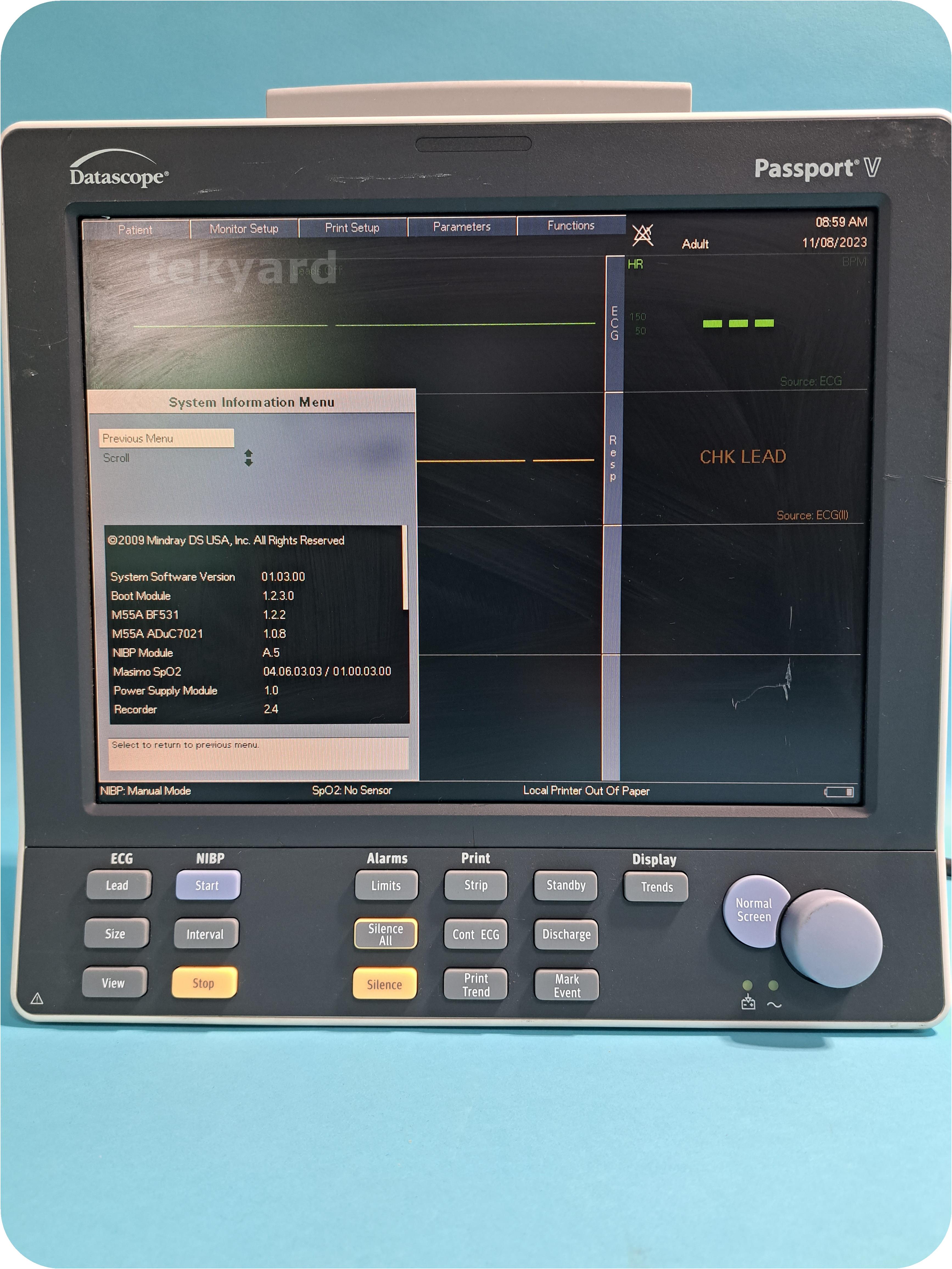 tekyard, LLC. - 342748-Mindray Datascope Passport V 6100F-PA002255 ...