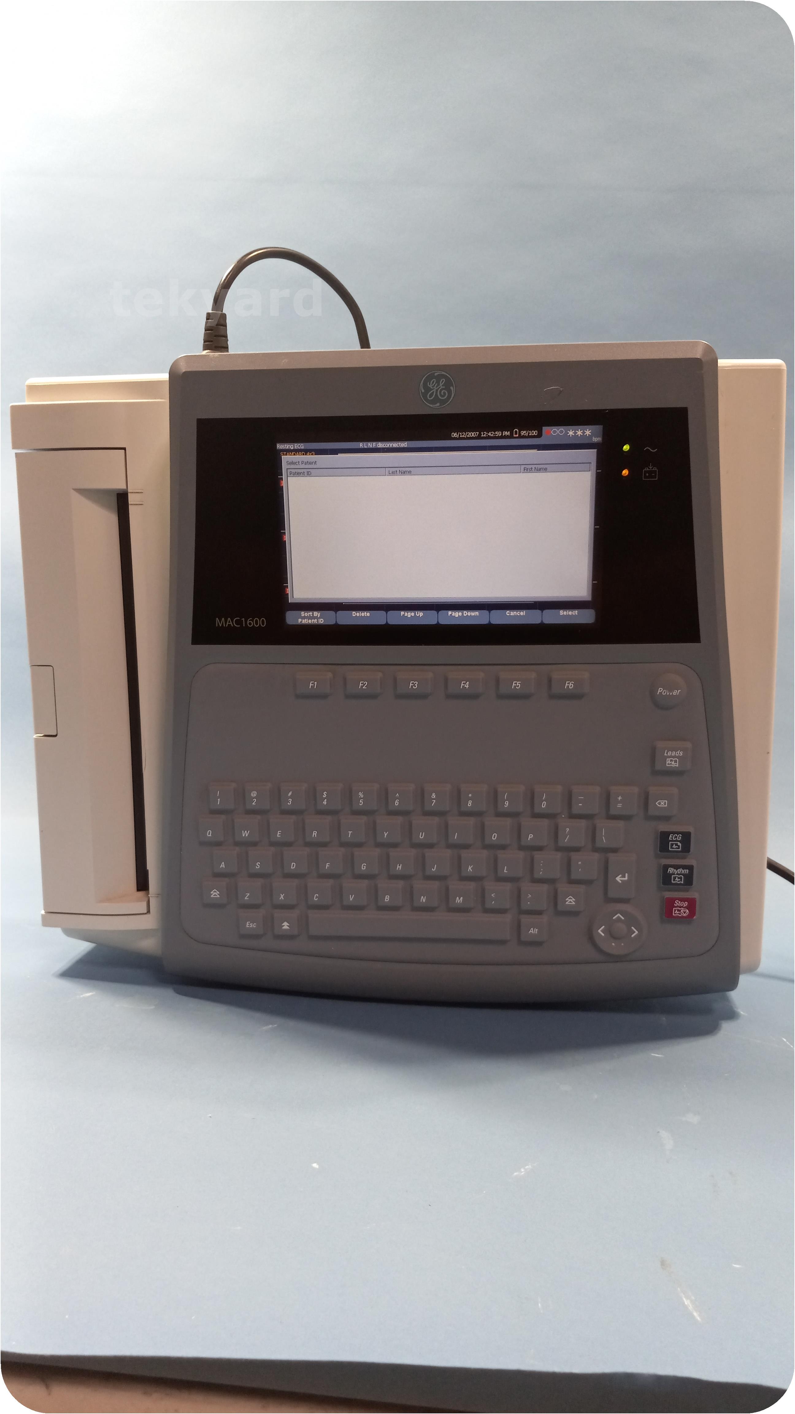 tekyard, LLC. - 348340-GE Medical MAC1600 2032093-001 ECG Analysis System tekyard, LLC. - 348340-GE Medical MAC1600 2032093-001 ECG Analysis System